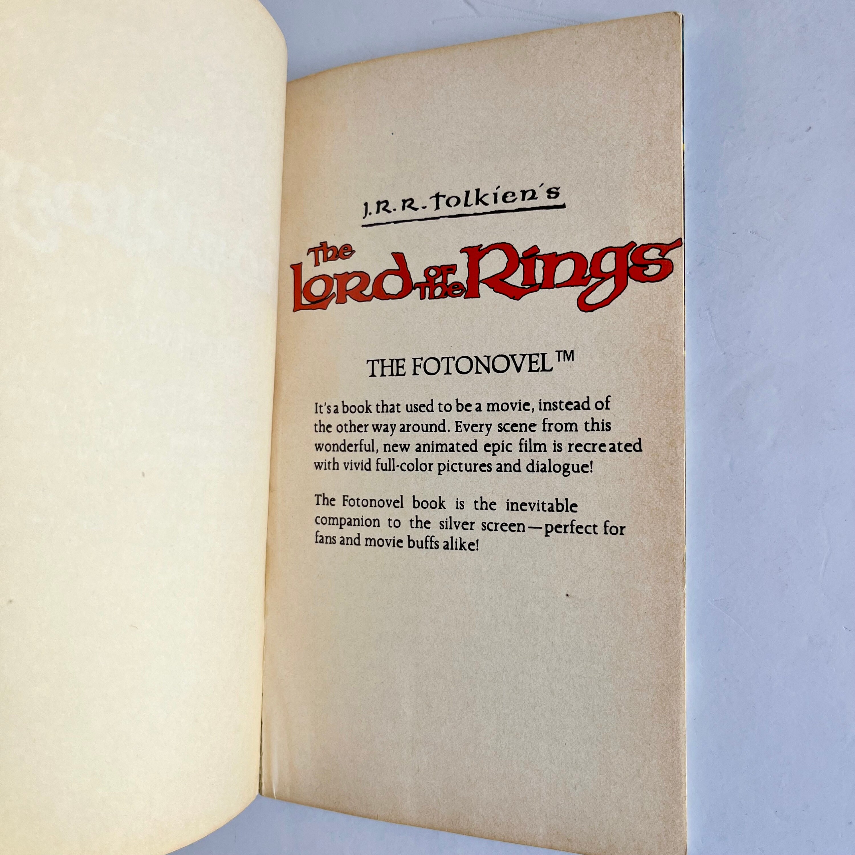 J.R.R. Tolkien: the Lord of the Rings Fotonovel Vintage - Etsy