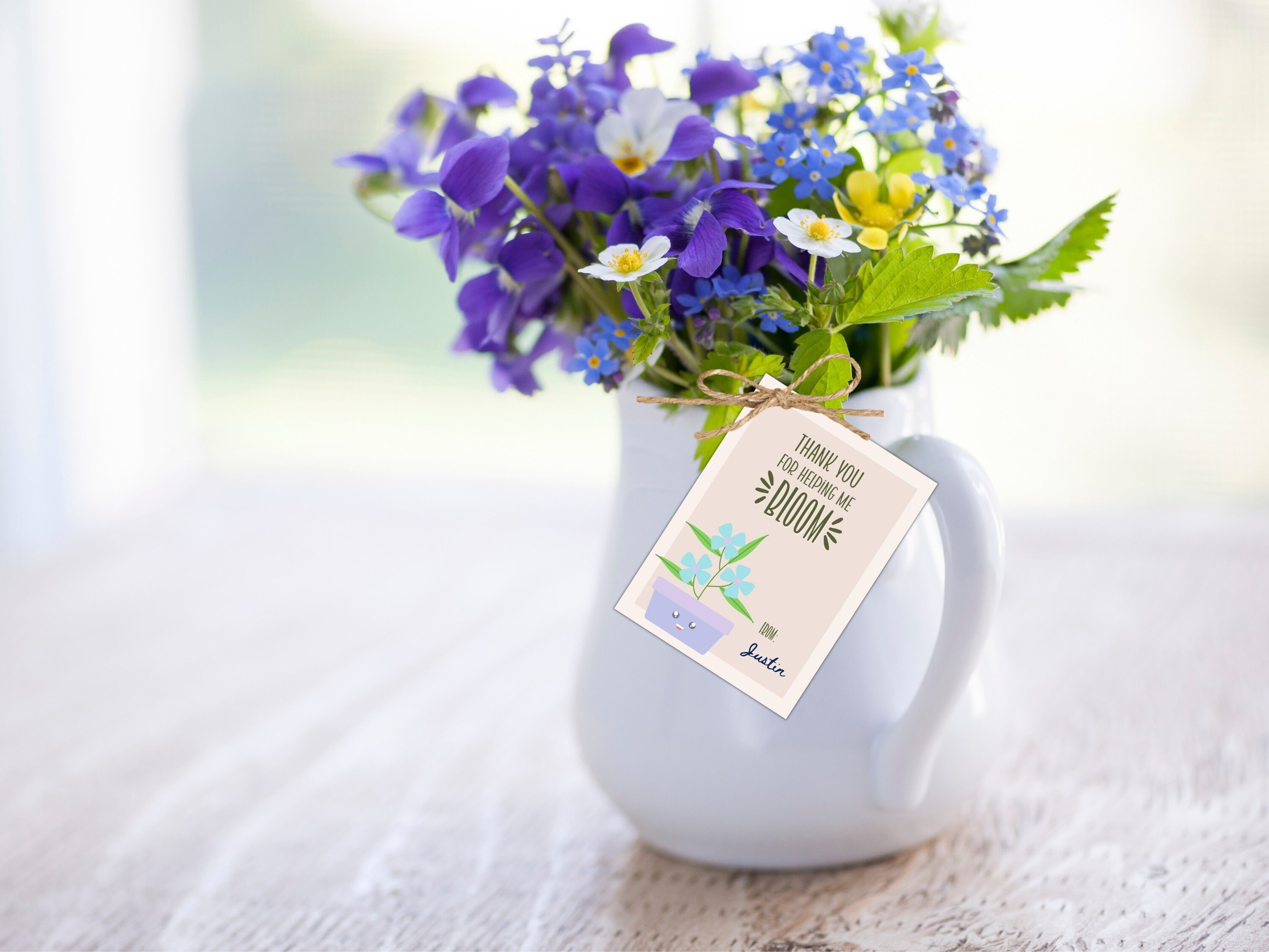 PRINTABLE Thank You for Helping Me Bloom Tags, Appreciation Week ...