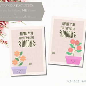 PRINTABLE Thank You for Helping Me Bloom Tags, Appreciation Week ...