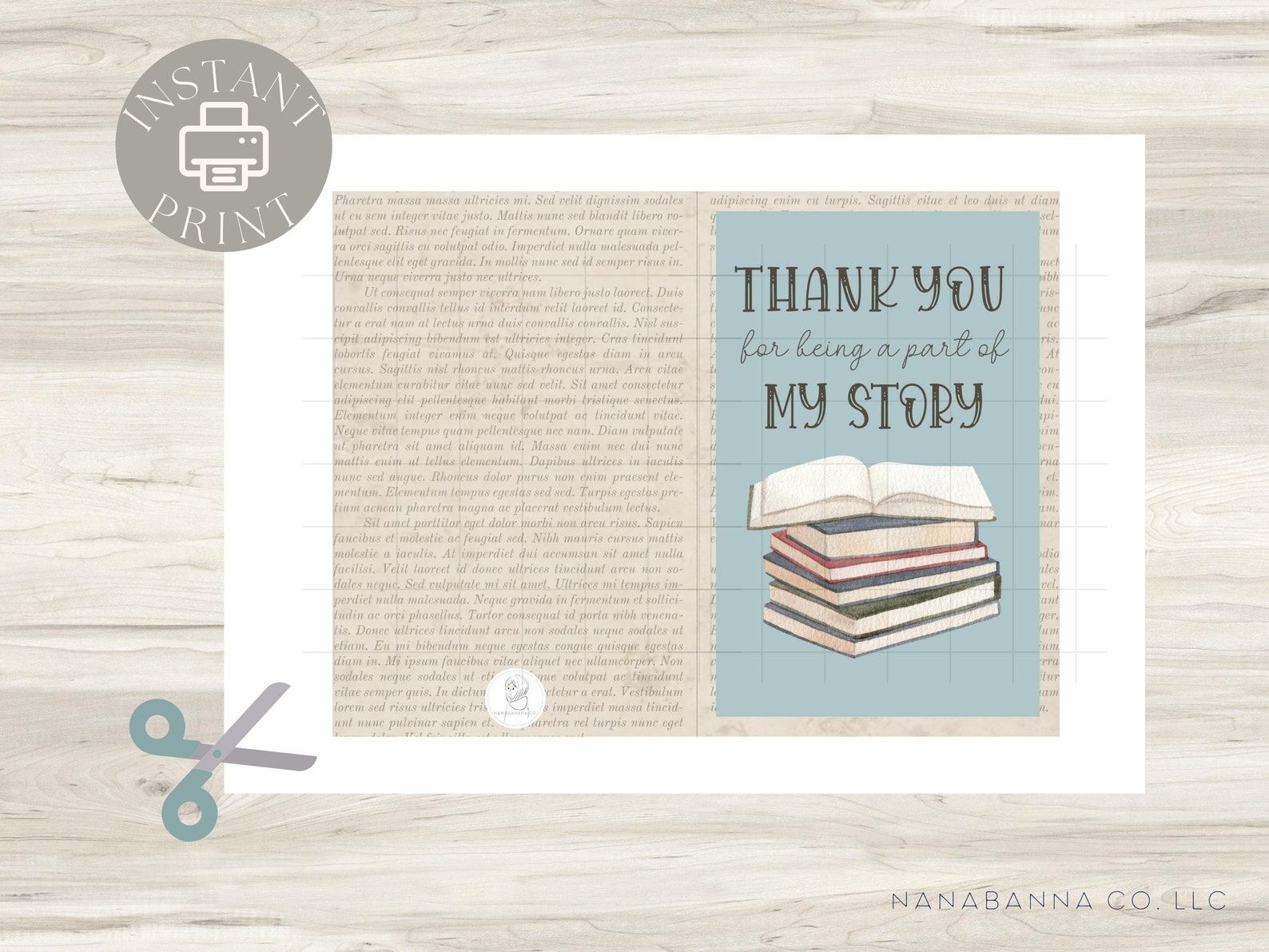 Thank You for Being a Part of My Story, Printable Card,teacher ...