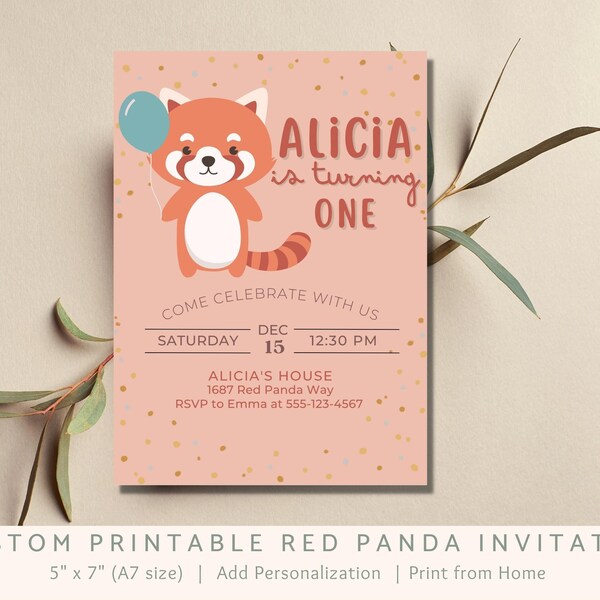 Panda Invitation - Etsy