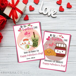 Printable Editable Kawaii Valentine Cards, Perfect Pair Valentine ...