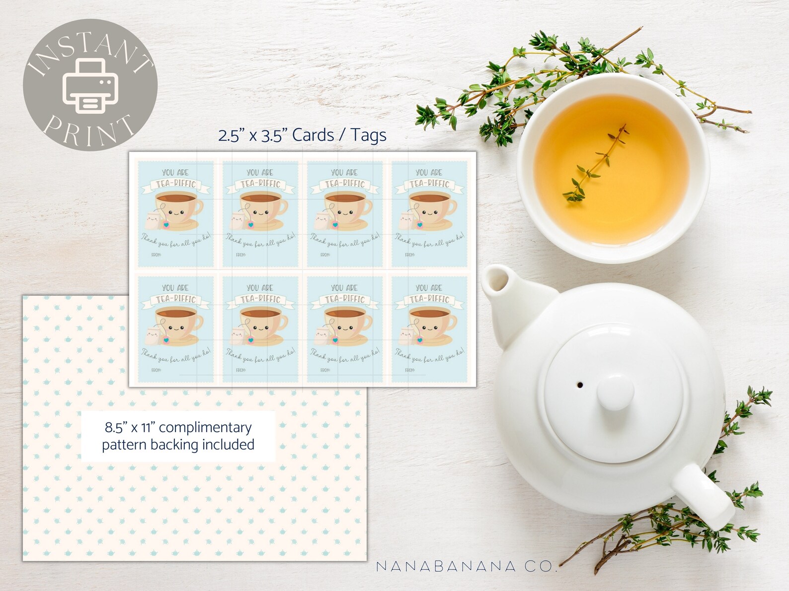 PRINTABLE You Are Tea-riffic! Thank You Appreciation Tags, Appreciation ...