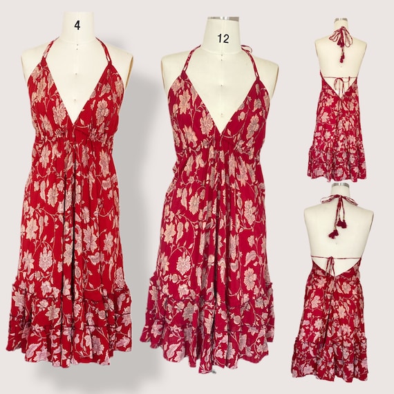 Boho Halter Beach Summer Dress Halter Midi Dress Summer - Etsy