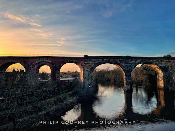 Yarm Viaduct Sunset Photo Yarm Photo Photographic Print | Etsy