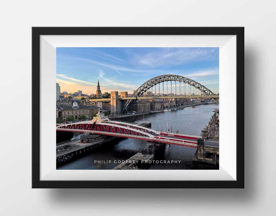 Newcastle Cityscape Photo Print, Tyne Bridge Photo, Photographic Print ...