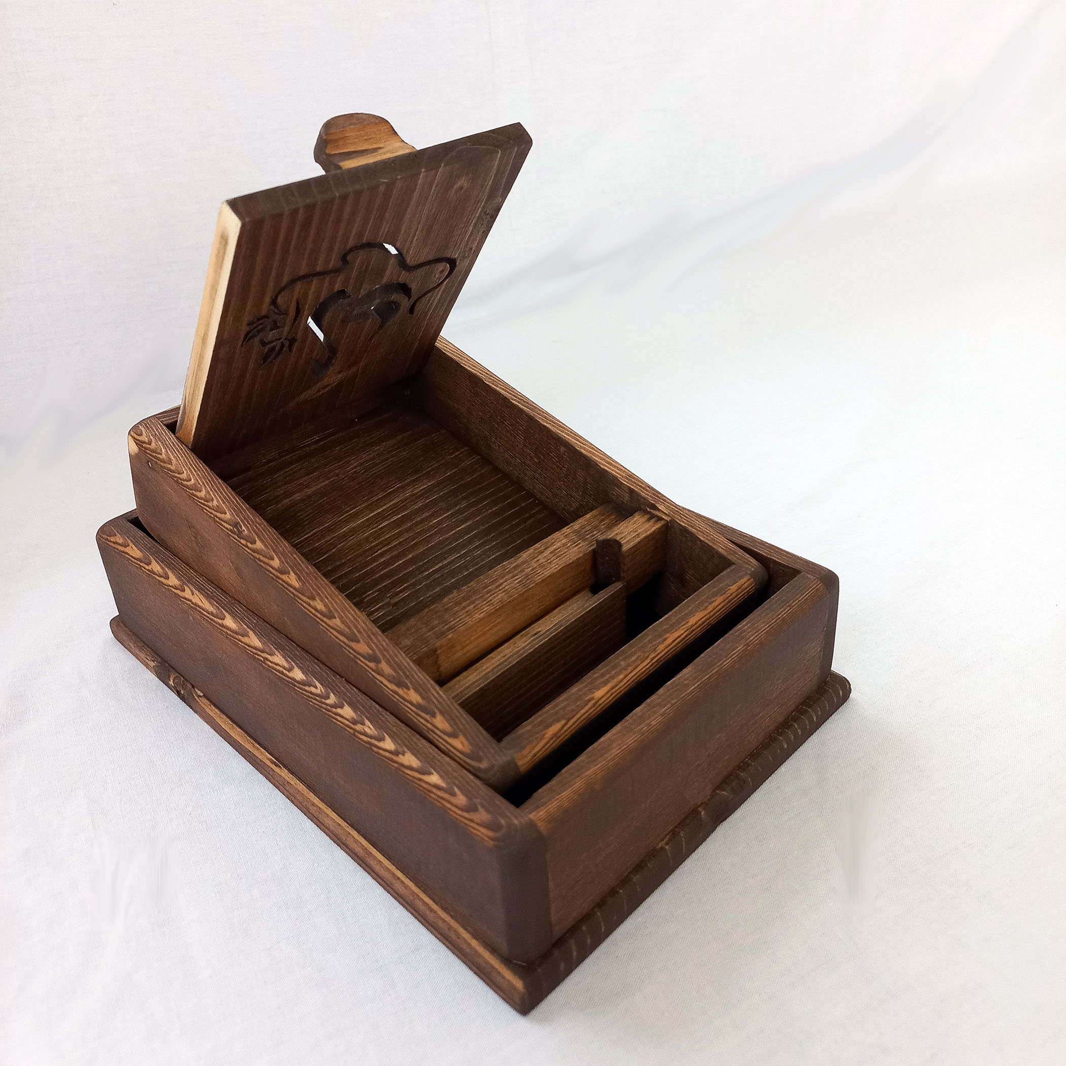 Automatic Cigarette Box, Wooden Cigarette Dispenser, Cigarette Holder ...