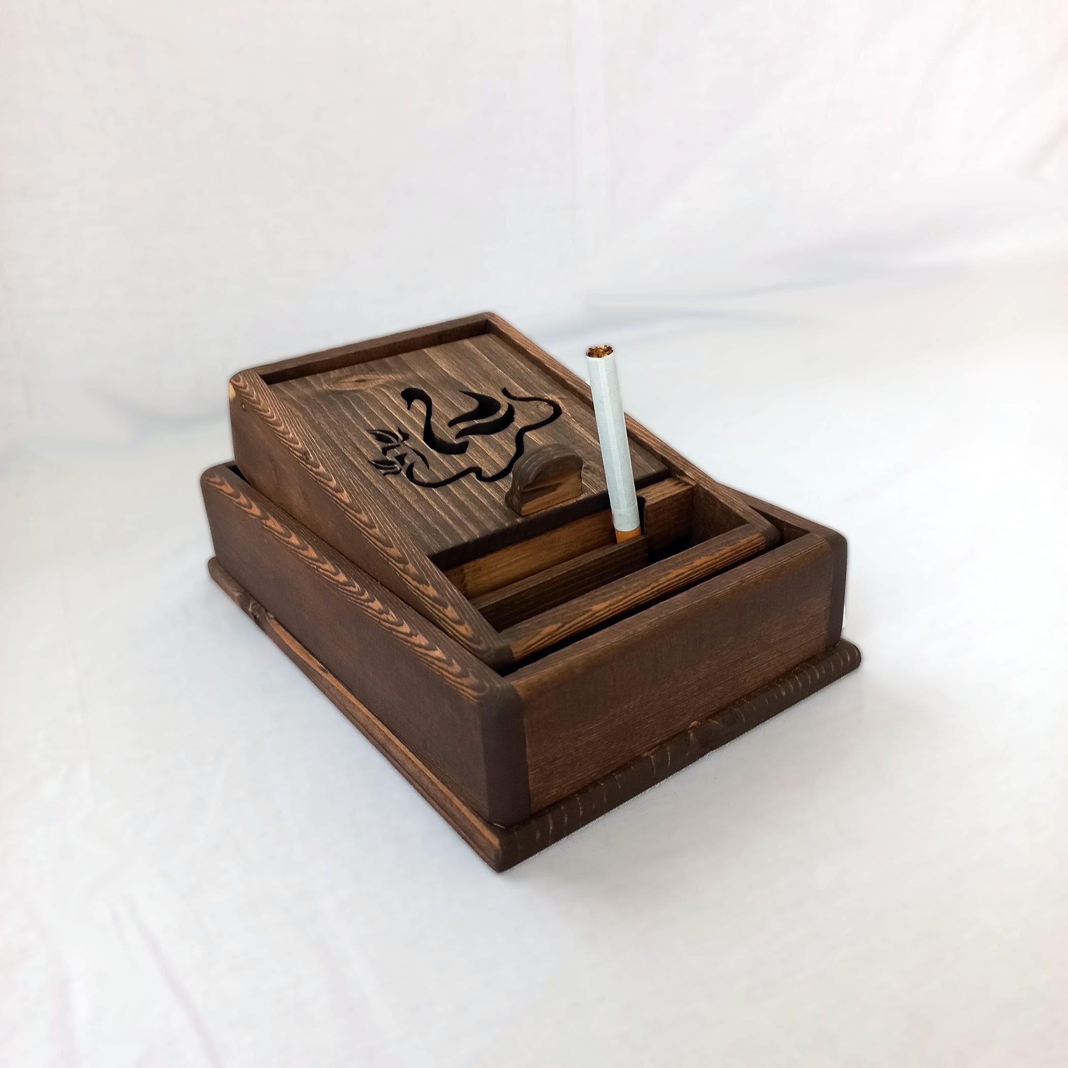 Automatic Cigarette Box, Wooden Cigarette Dispenser, Cigarette Holder ...