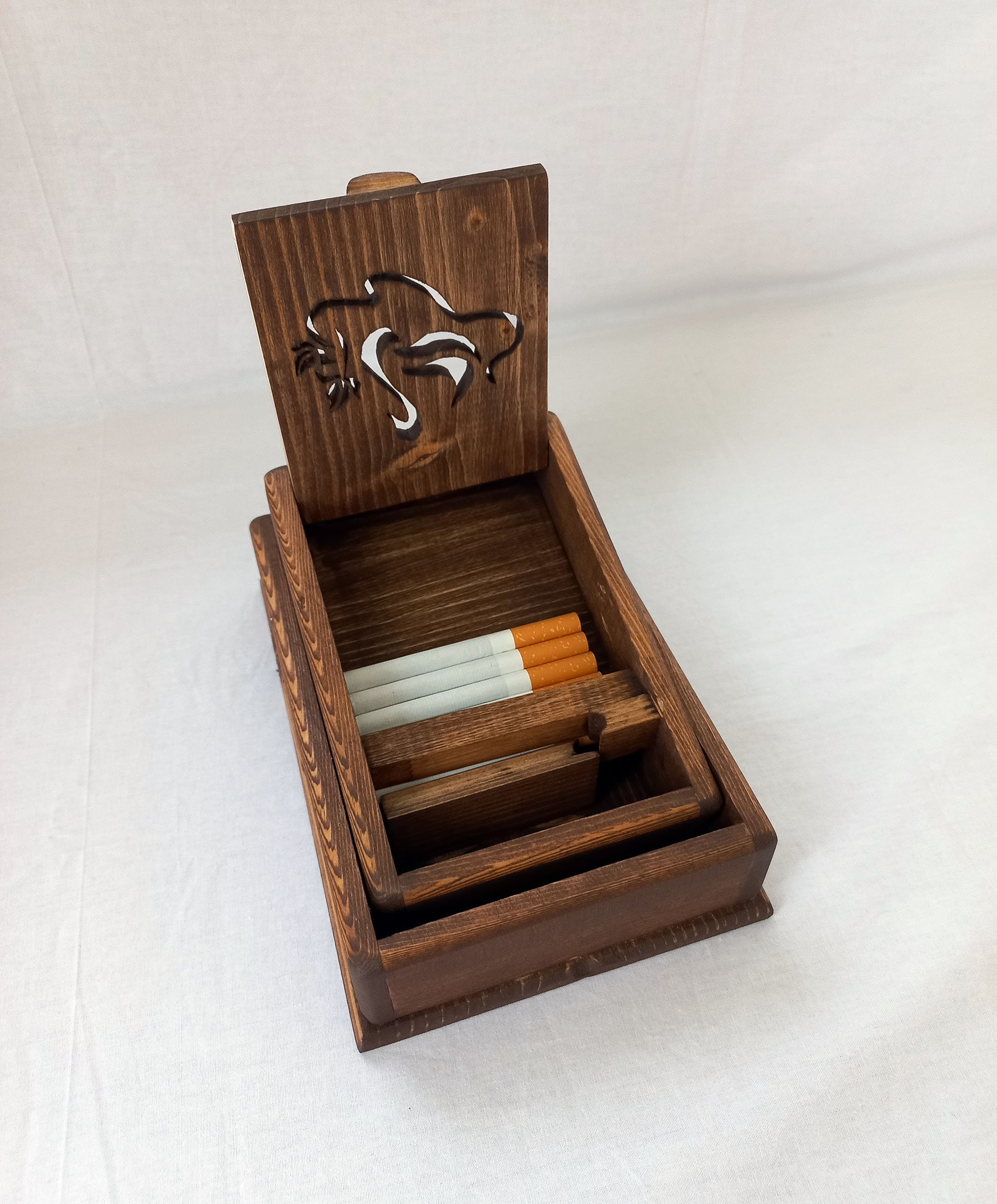 Automatic Cigarette Box, Wooden Cigarette Dispenser, Cigarette Holder ...