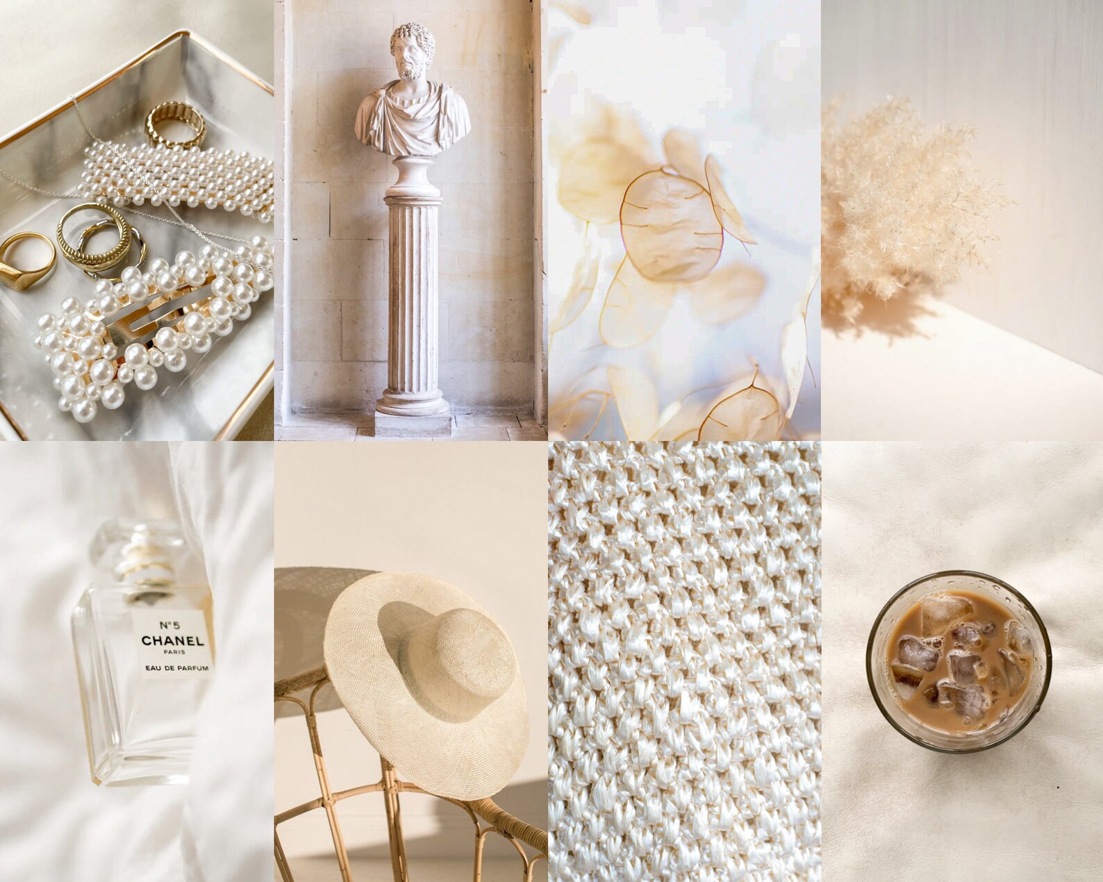 Cream & White Aesthetic Wall Collage Kit | Minimalist Dorm Decor ...