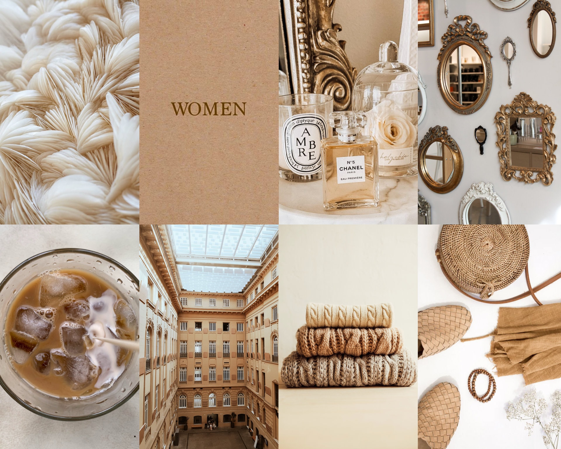 Beige & Neutral Aesthetic Wall Collage Kit | Boujee Dorm Decor ...