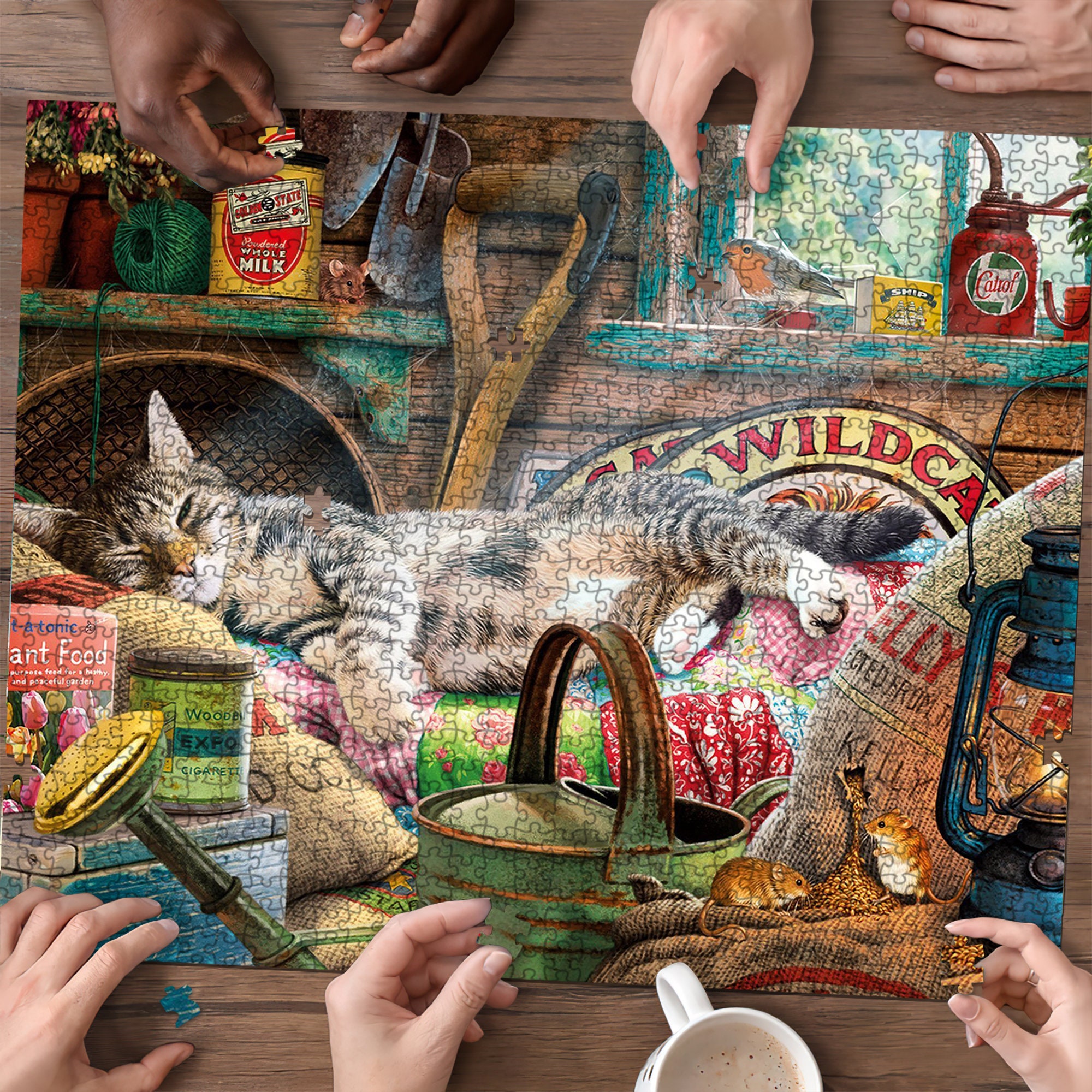 Cat Puzzle Colorful Cat Puzzle/ Brilliant Watercolor Animal | Etsy