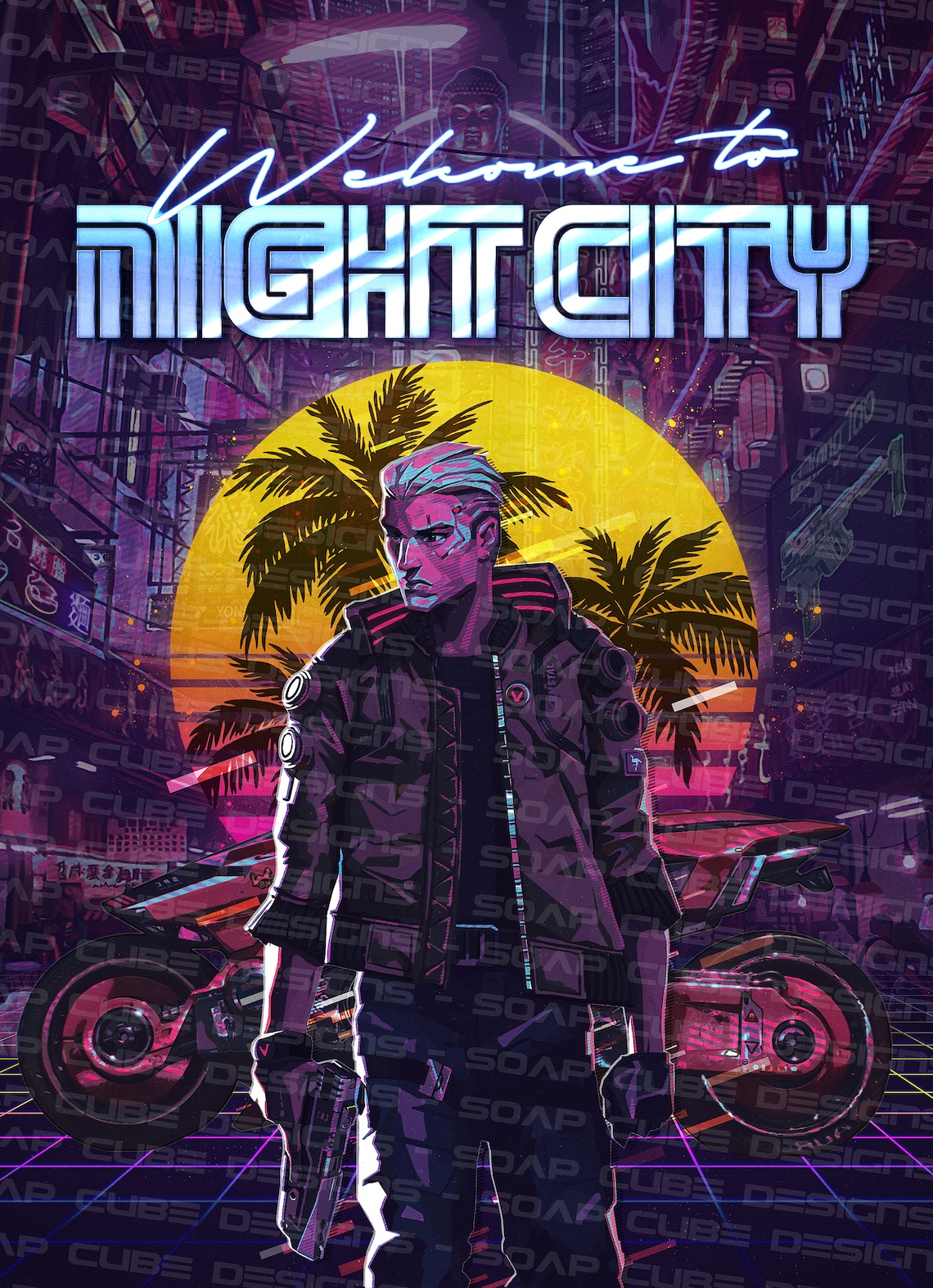 Cyberpunk night city A3 A4 Poster Print Wall Print Fan Made | Etsy