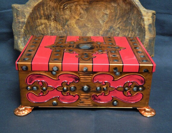 Fricke & Nacke Copper Tin Candy or Biscuit Treasure Chest Box - Etsy