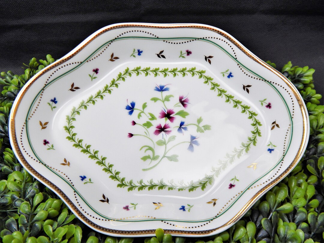 Vintage I. Godinger & Co Petite Fleur Pattern Porcelain 8" Octagonal ...