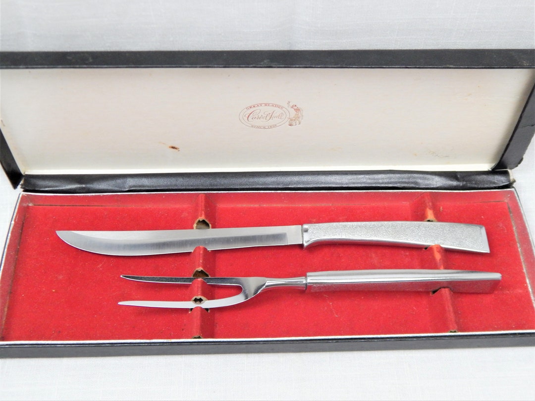 1950s Carvel Hall Precedent Stainless Steel Carving Set in Original Box ...