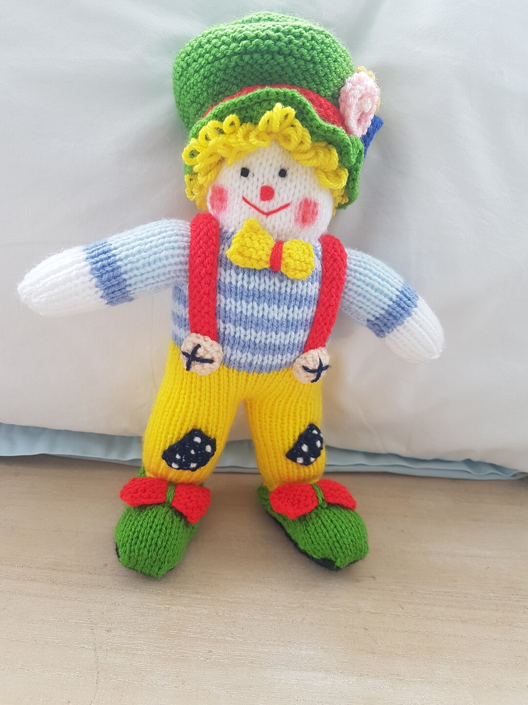 Hand Knitted Clown - Etsy