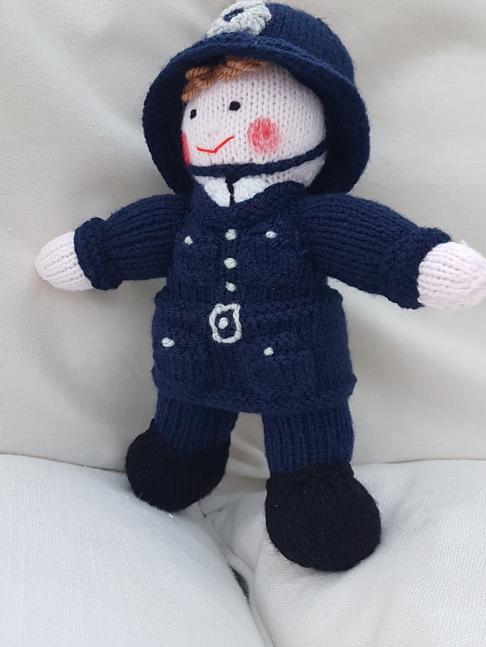 Hand Knitted Toy Policeman - Etsy UK
