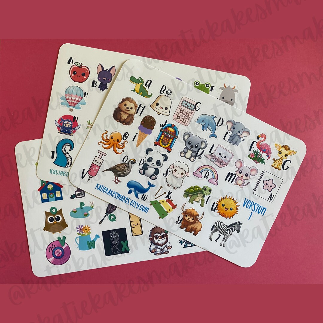 Alphabet TPC Sticker Sheets With Letters - Etsy