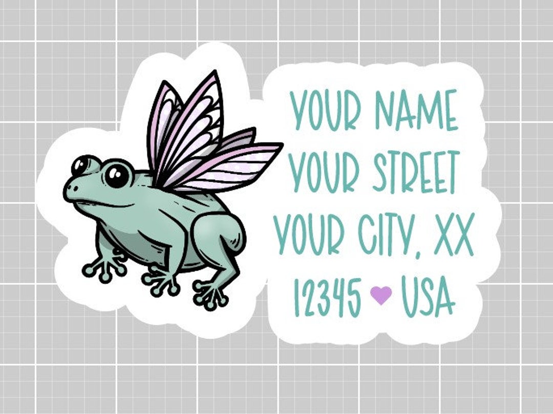 Cottagecore Fairy Frog Address Return Labels Sticker Flakes Set of 24 ...