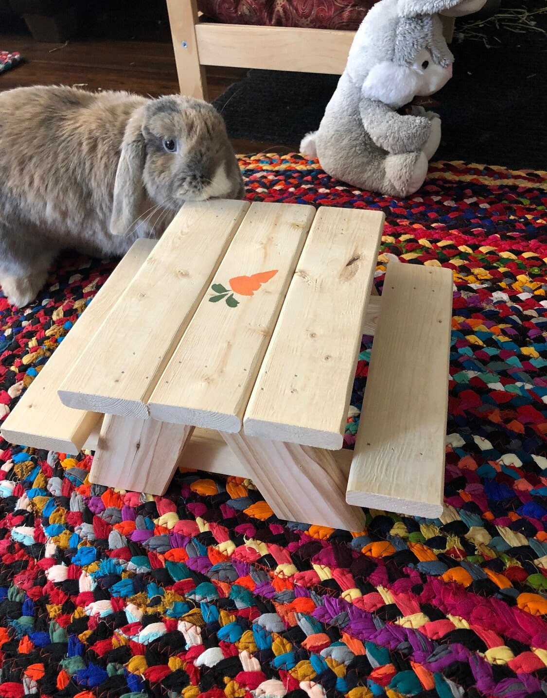 Rabbit or Guinea Pig picnic table/feeder for your special fur | Etsy