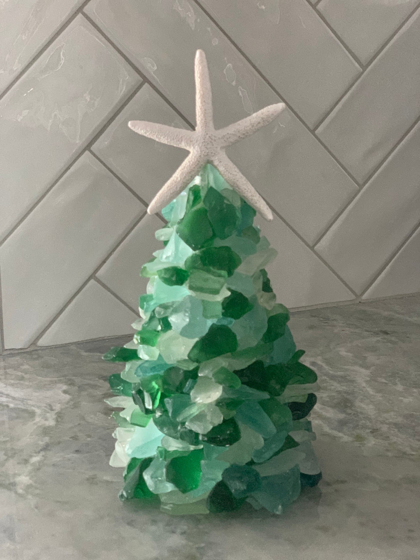 Sea Glass 9 Inch Christmas Tree Made With Light and Dark - Etsy