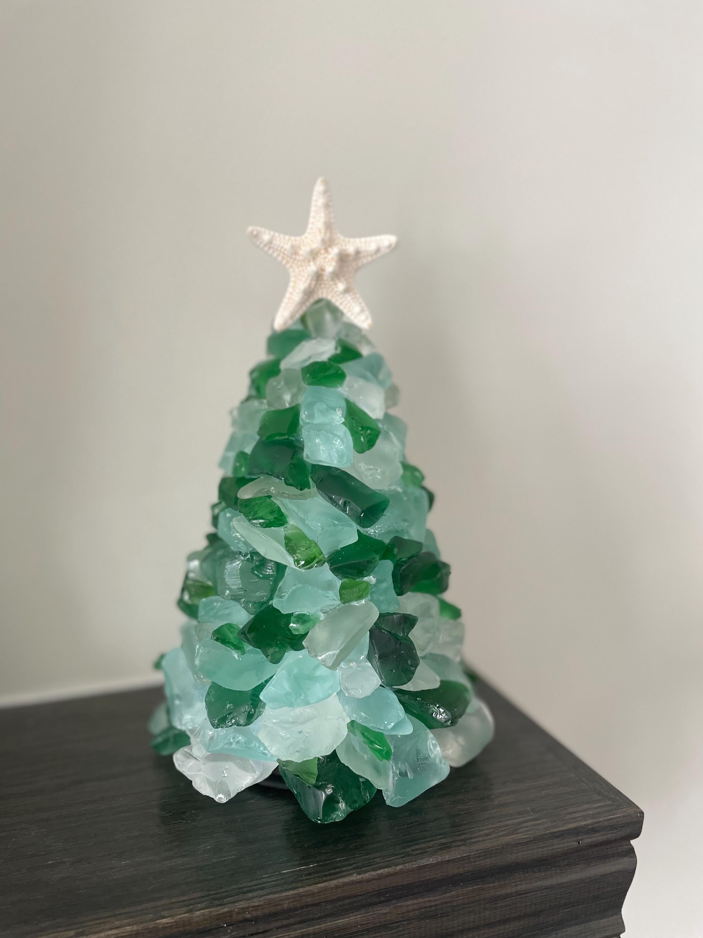 Sea Glass (9 Inch) Christmas Tree Made With Light and Dark Green ...