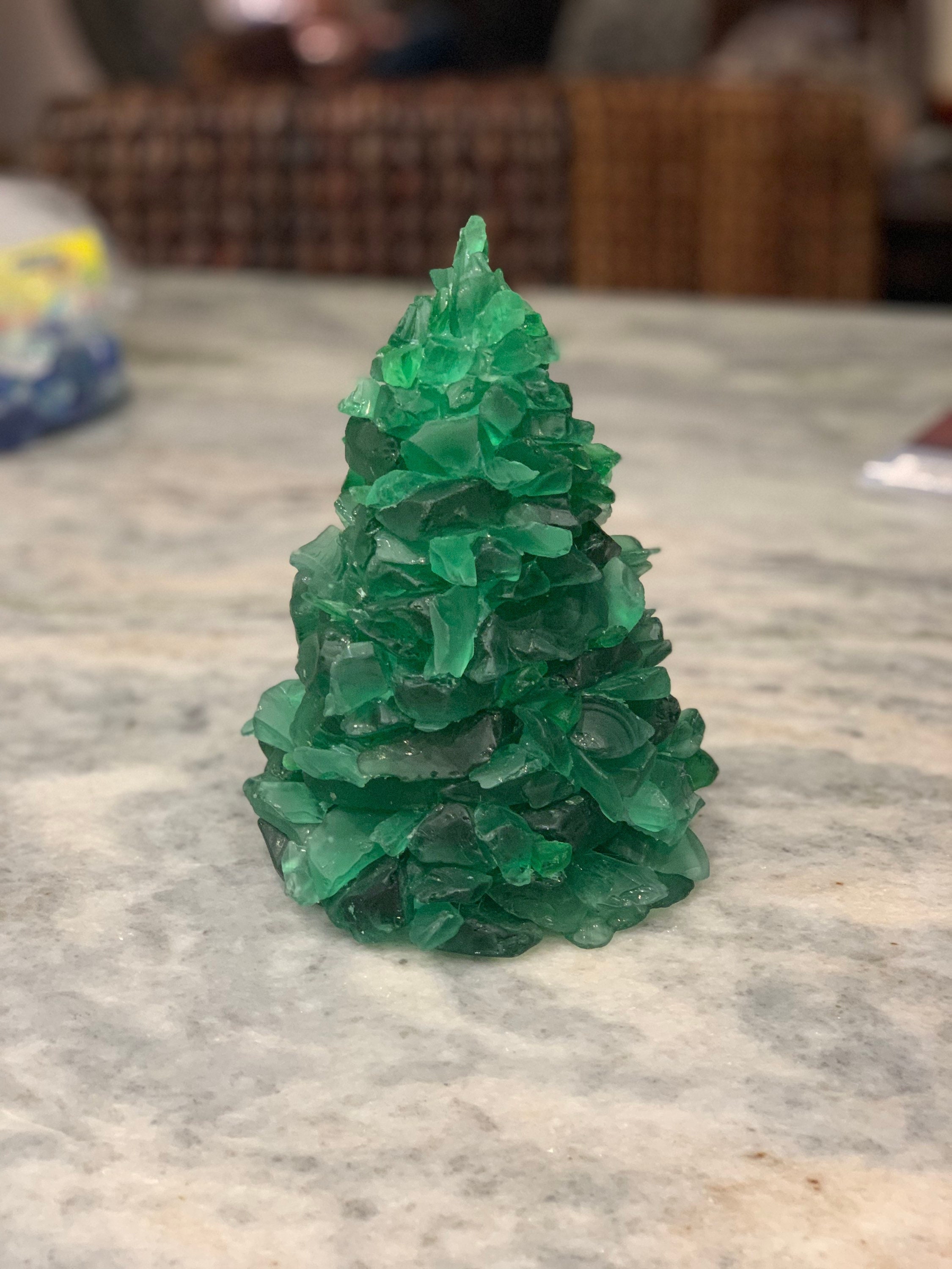 Seaglass evergreen Tree in Shades of Green One of a Kind - Etsy