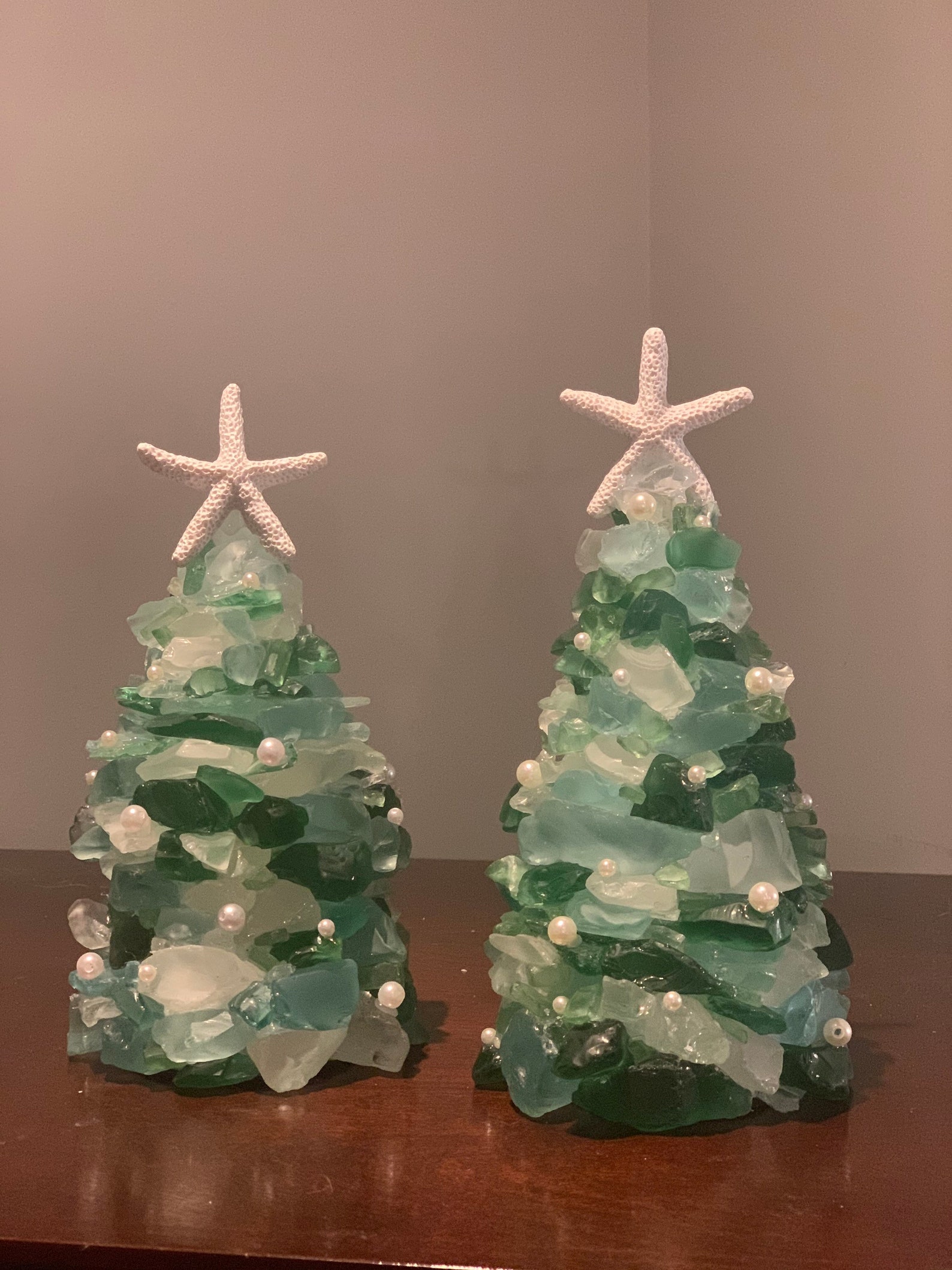 Sea Glass 9 Inch Christmas Tree Made With Light and Dark - Etsy