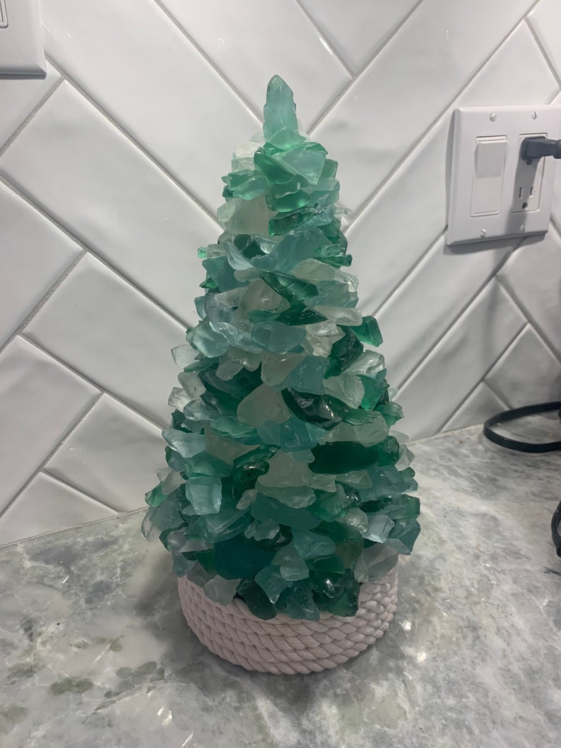 Sea Glass Christmas Tree (12.5 Inch) – Coastal Decor With Starfish - Etsy
