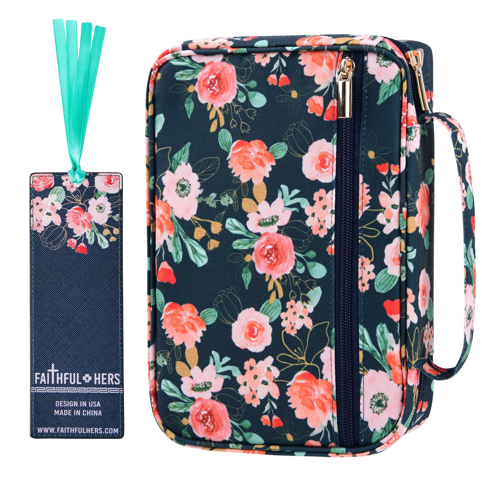 Floral Bible Cover Case With Scripture Carrying Church Bag | Etsy