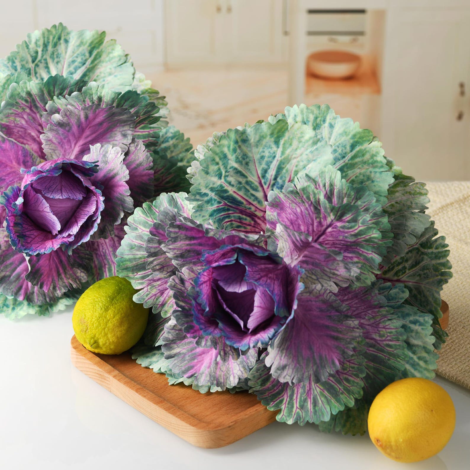 Faux Cabbage Decor: Realistic Artificial Vegetable Plants (2 PCS) - Etsy