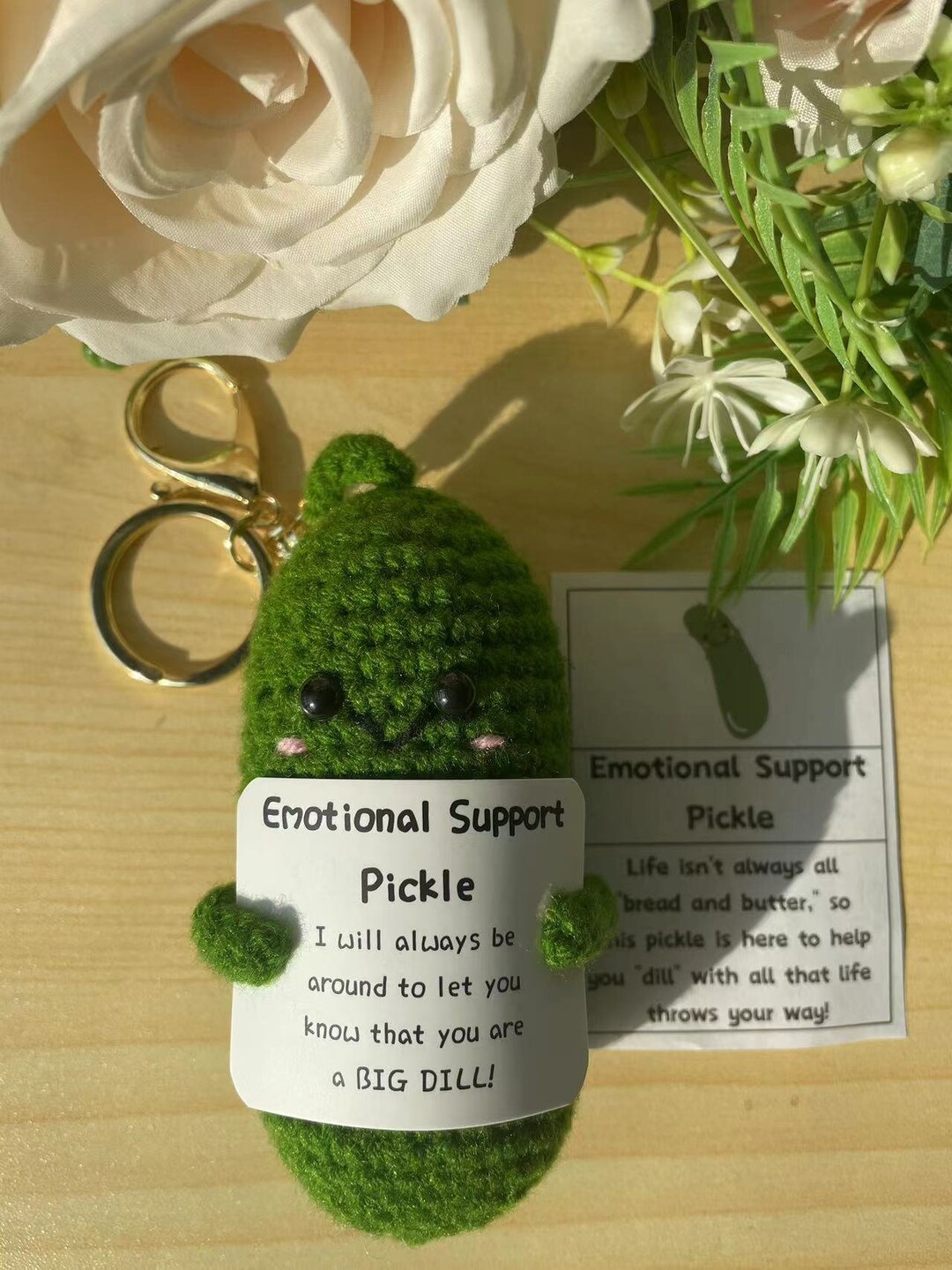 Emotional Support Pickle With Keychain, Positive Pickle Cucumber ...