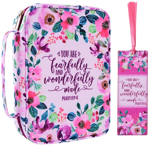 Floral Bible Cover Case With Scripture Carrying Church Bag - Etsy