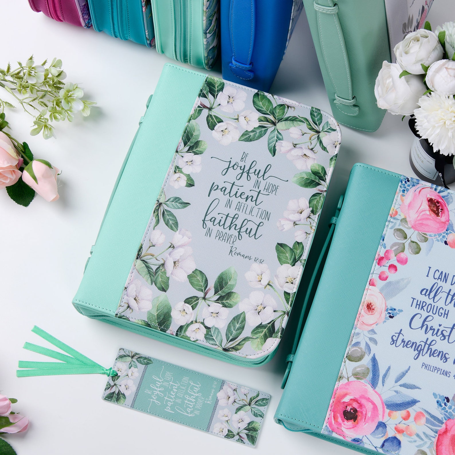 PU Leather Bible Cover Case Floral for Women With a Matched | Etsy