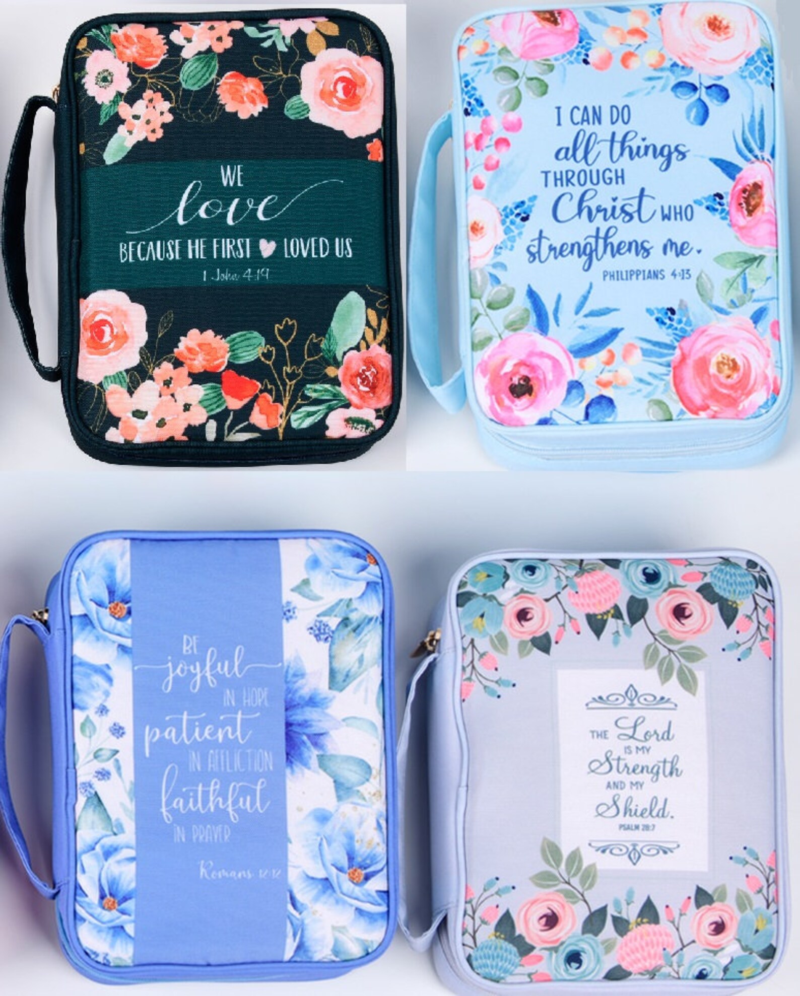 Floral Bible Cover Case With Scripture Carrying Church Bag - Etsy