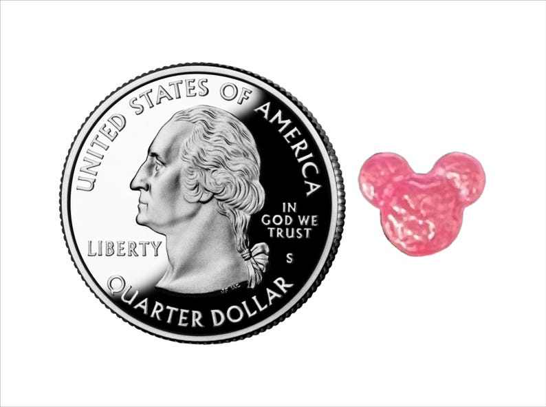 EDIBLE Pink Mouse Ears Size 9.4mm (10.5oz Jar) - Etsy
