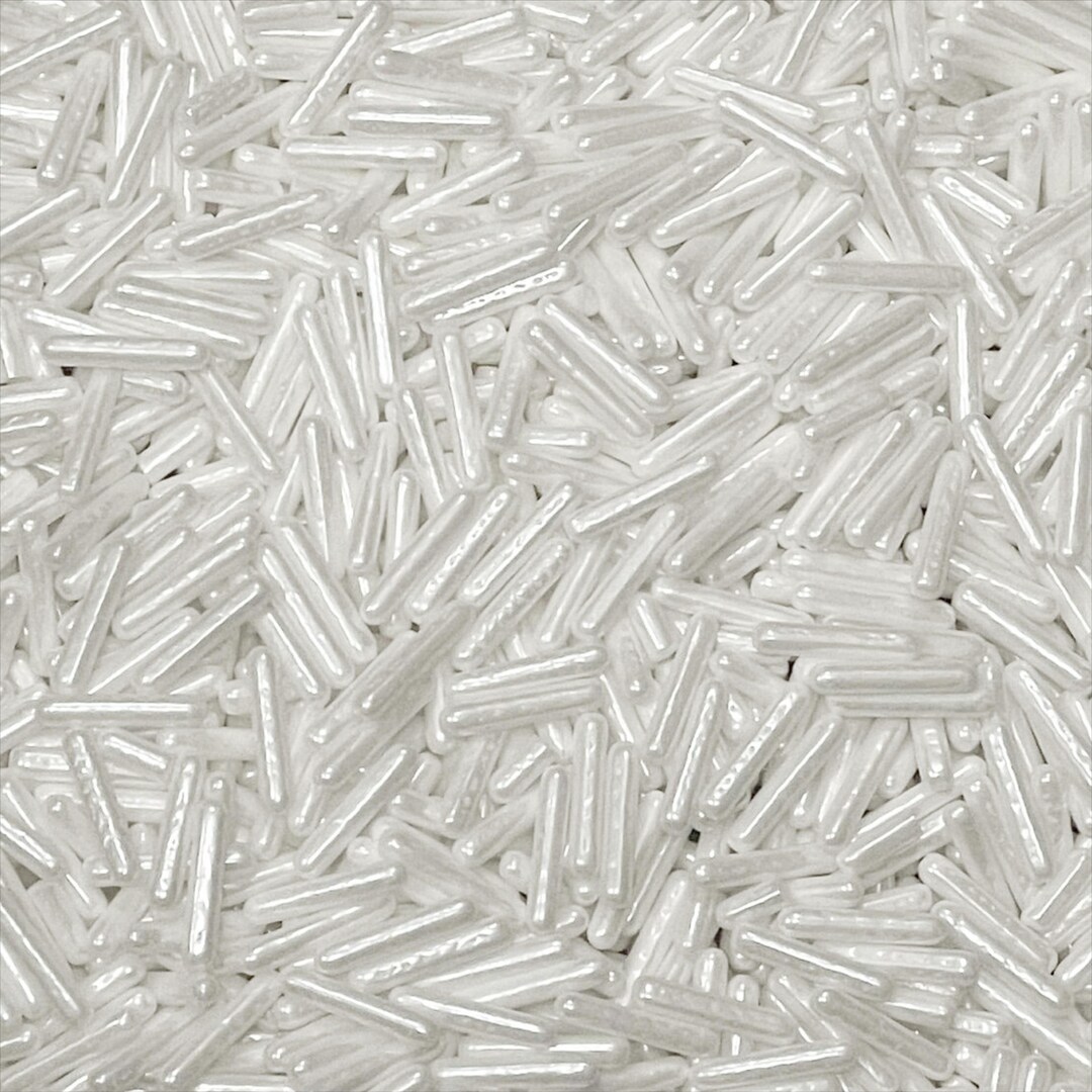 EDIBLE White Pearl Rod Sprinkles 3.5oz Jar - Etsy