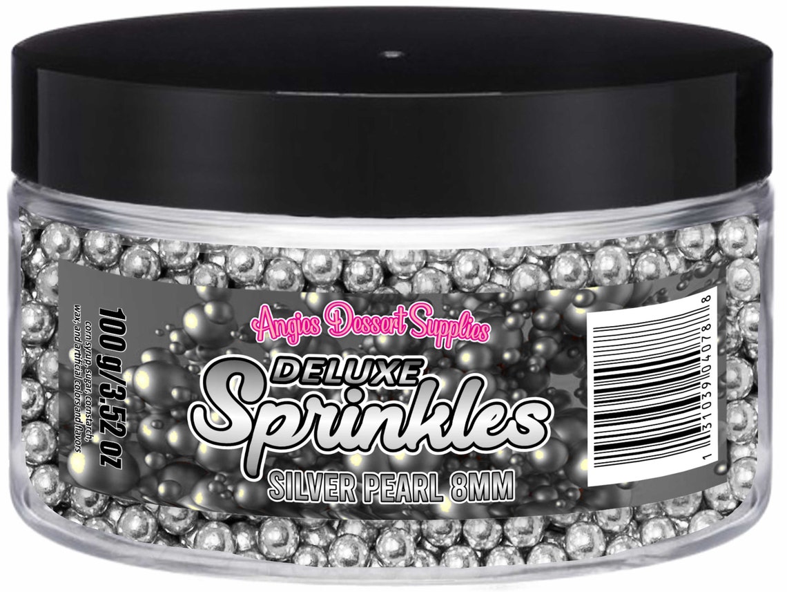 EDIBLE Metallic Silver Pearls 8mm Size (3.5oz Jar) - Etsy