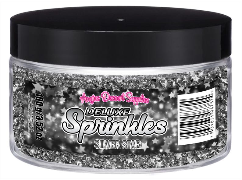 EDIBLE Metallic Silver Stars 6.5mm Size (3.5oz Jar) - Etsy