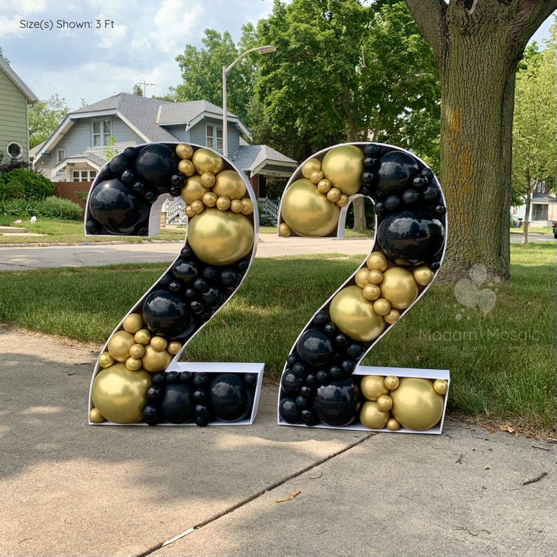 Number 2 Mosaic Digital Template - 2 Ft, 3 Ft, 4 Ft, 5 Ft, Balloon ...