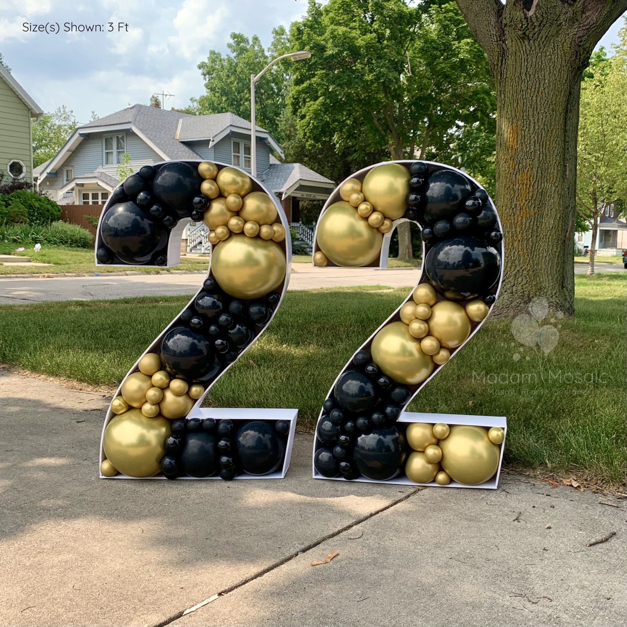 Number 2 Mosaic Digital Template 2 Ft, 3 Ft, 4 Ft, 5 Ft, Balloon ...