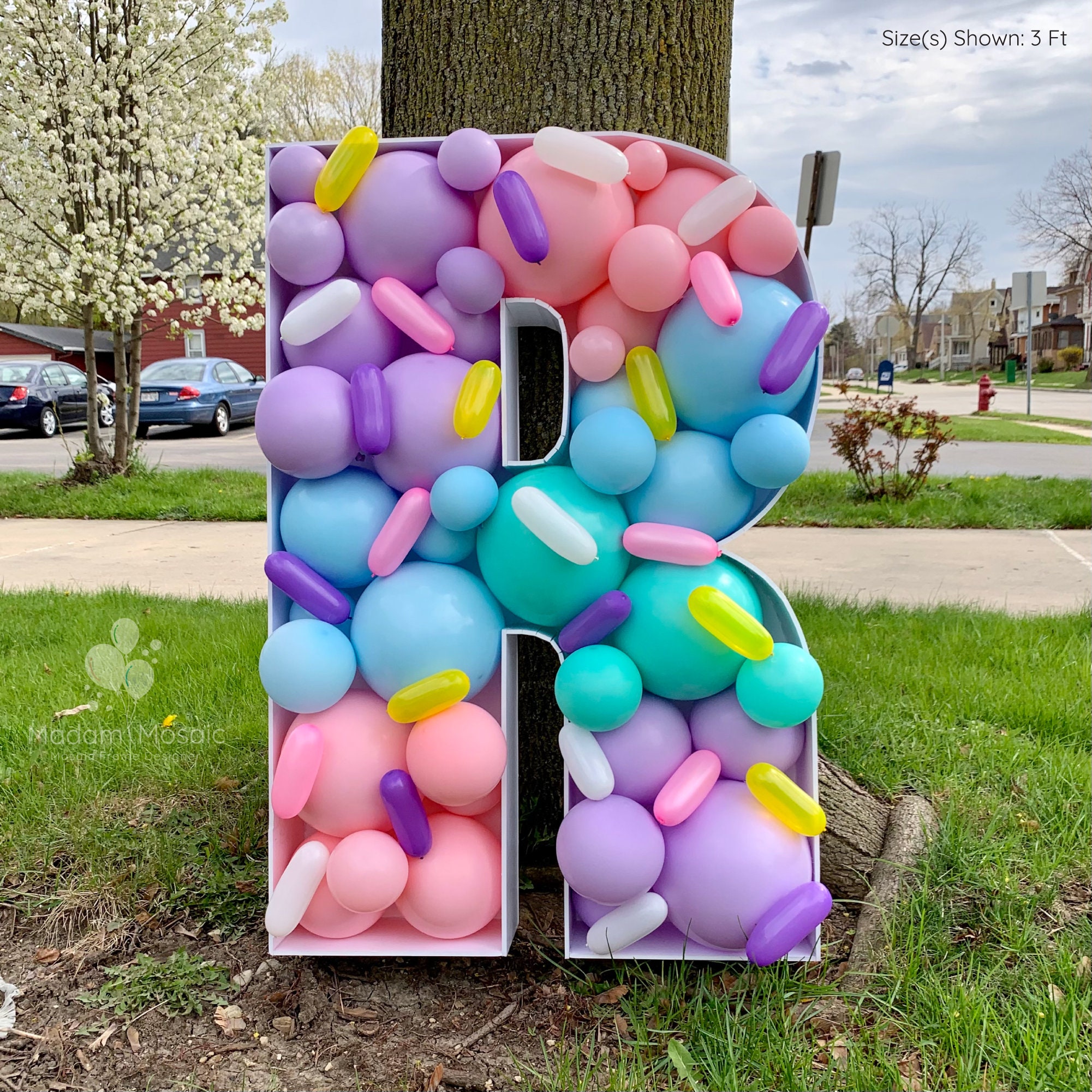 Letter R Mosaic Digital Template 2 Ft, 3 Ft, 4 Ft, 5 Ft, Balloon ...