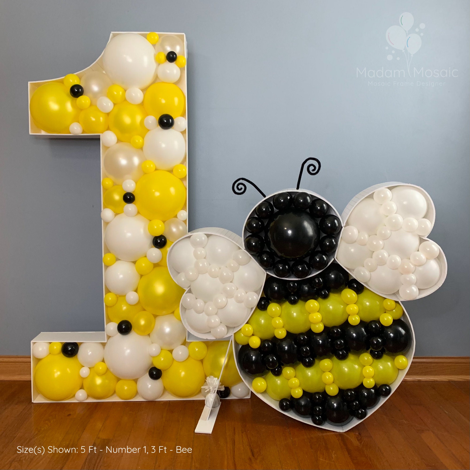 Number 1 Mosaic Digital Template - 2 Ft, 3 Ft, 4 Ft, 5 Ft, Balloon ...