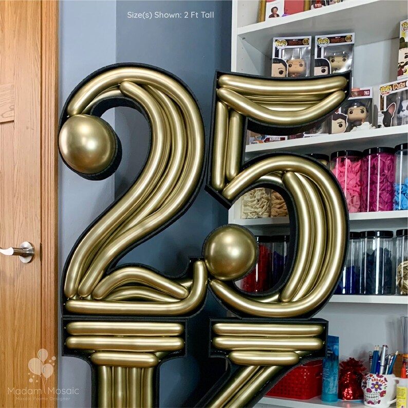 Fancy Number 2 Mosaic Digital Template - 2 Ft, 3 Ft, 4 Ft, 5 Ft, Fancy ...