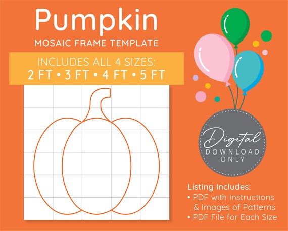 Pumpkin Mosaic Digital Template 2 Ft 3 Ft 4 Ft 5 Ft | Etsy