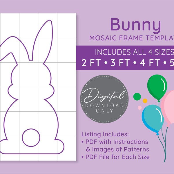 Rabbit Mosaic - Etsy