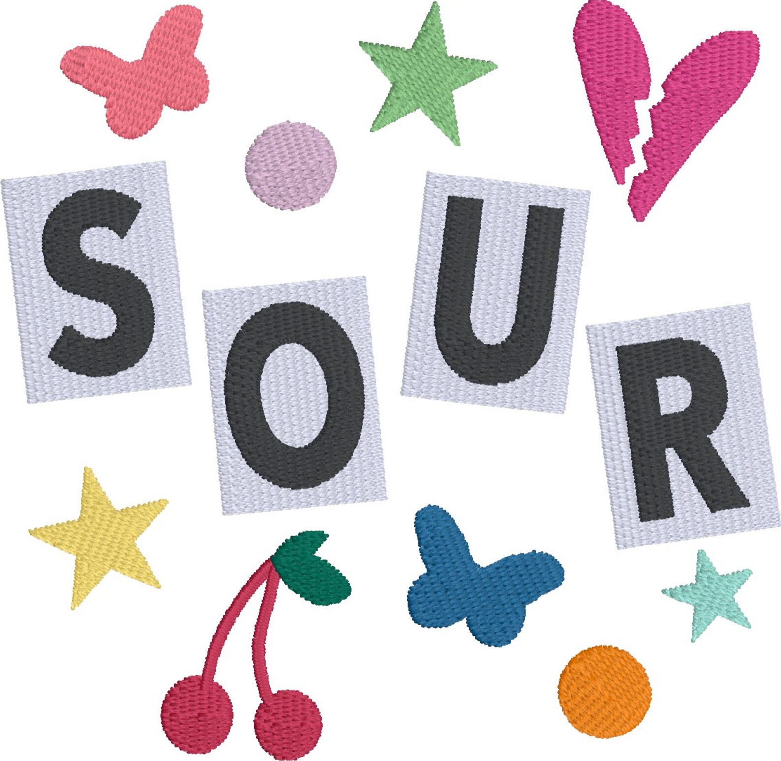 Sour by Olivia Rodrigo Charm Embroidery Download - Etsy