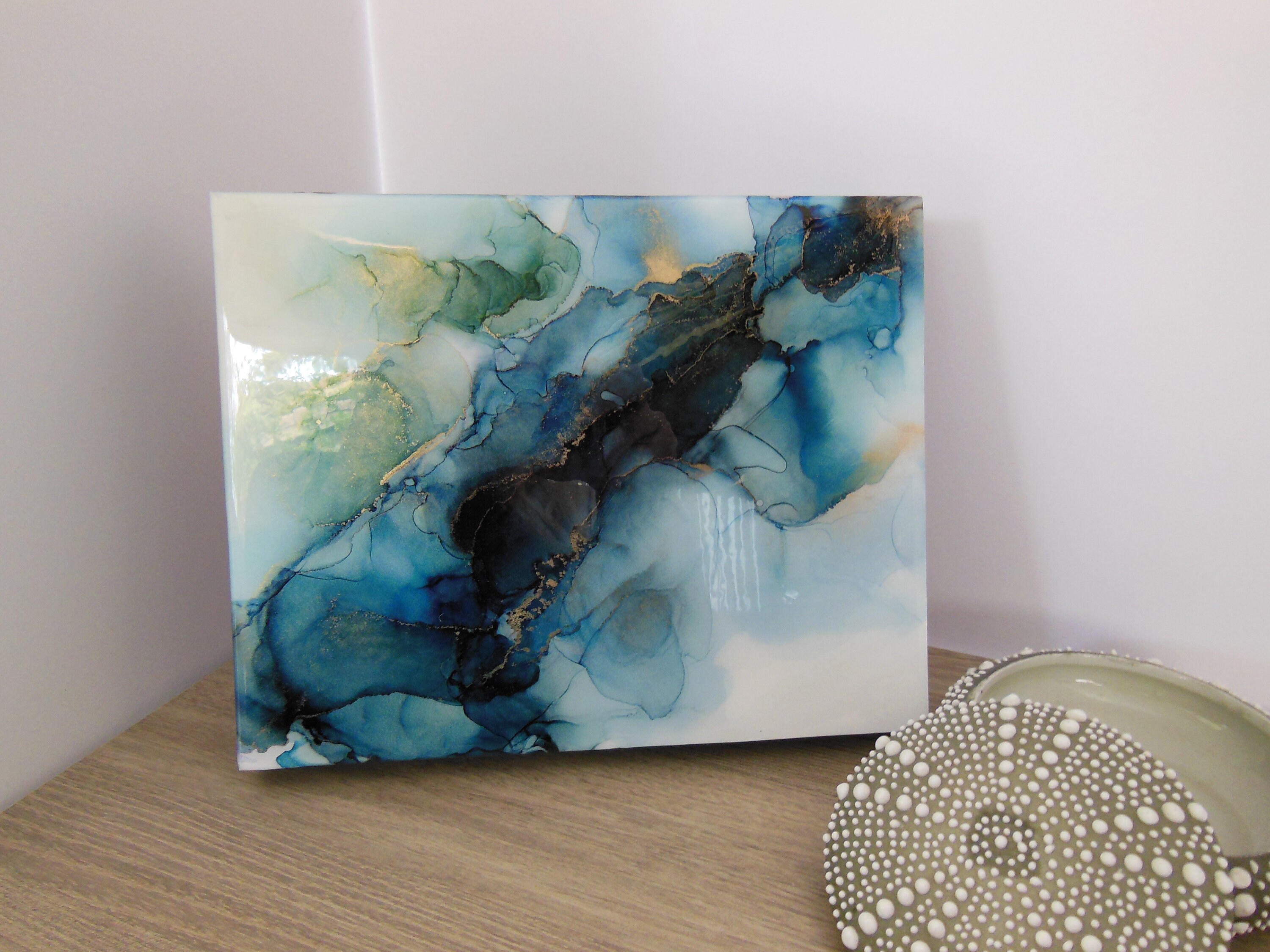 HOW DEEP is the OCEAN Original Alcohol Ink Painting Mounted on Wood ...