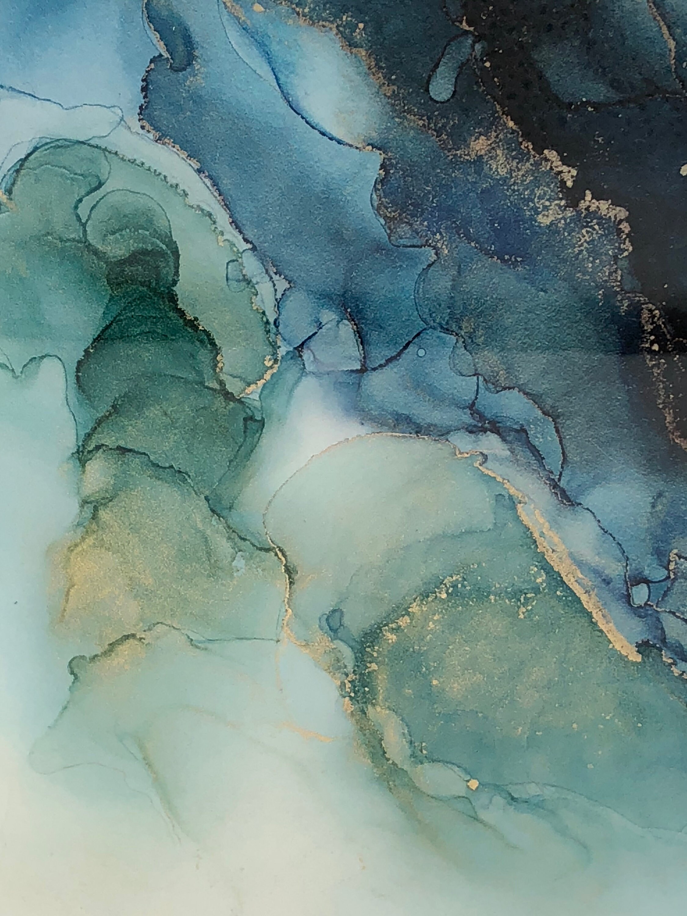 HOW DEEP is the OCEAN Original Alcohol Ink Painting Mounted on - Etsy